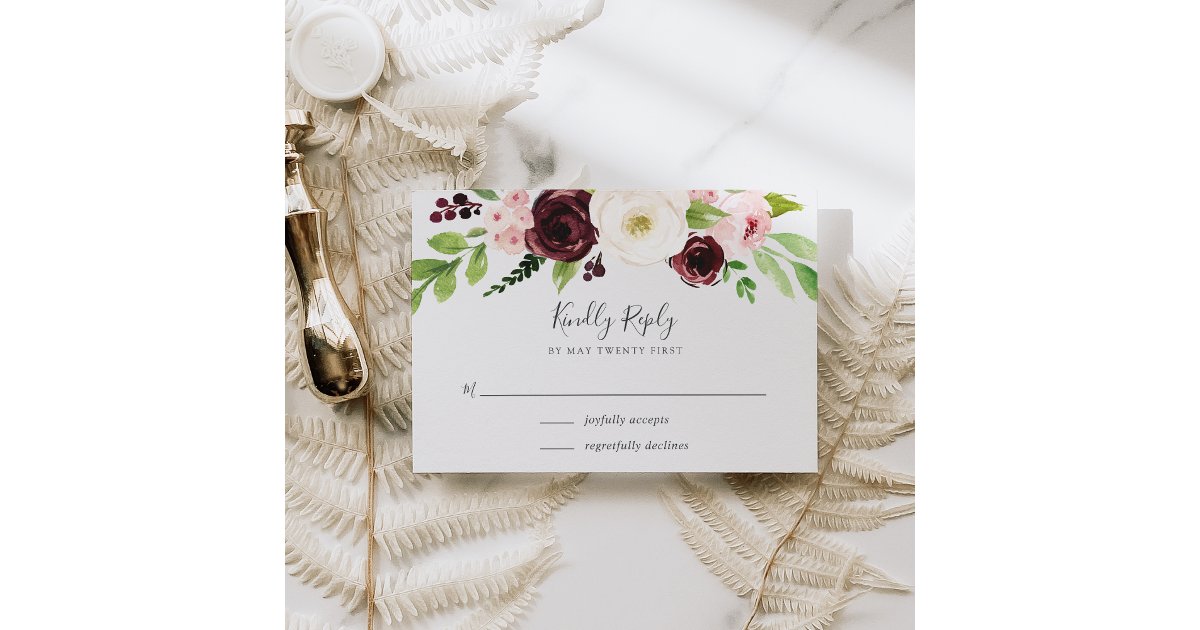 Blush Romance RSVP Card | Zazzle