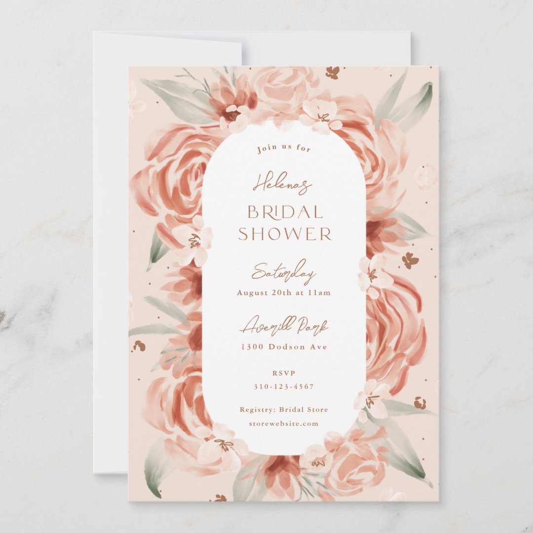 Blush Rose Bridal Shower Invitation | Zazzle