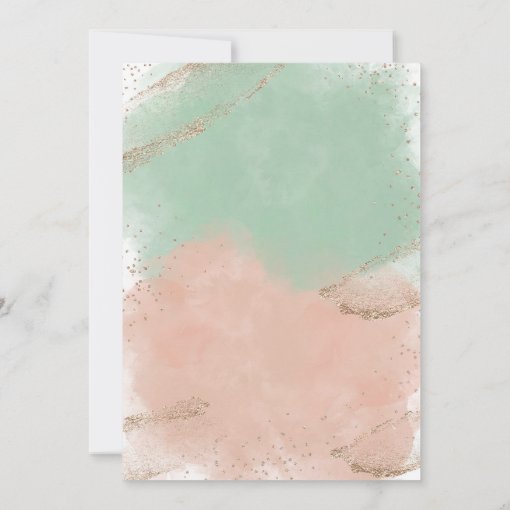 Blush & Sage Green Gender Reveal, Watercolor, Gold Invitation | Zazzle