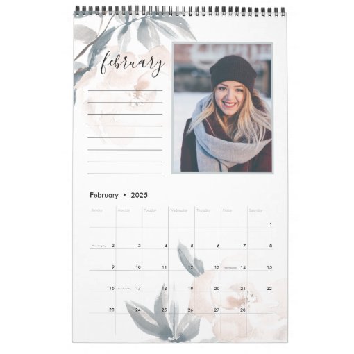 Blush Whisper | 12 Photo Calendar with Notes | Zazzle