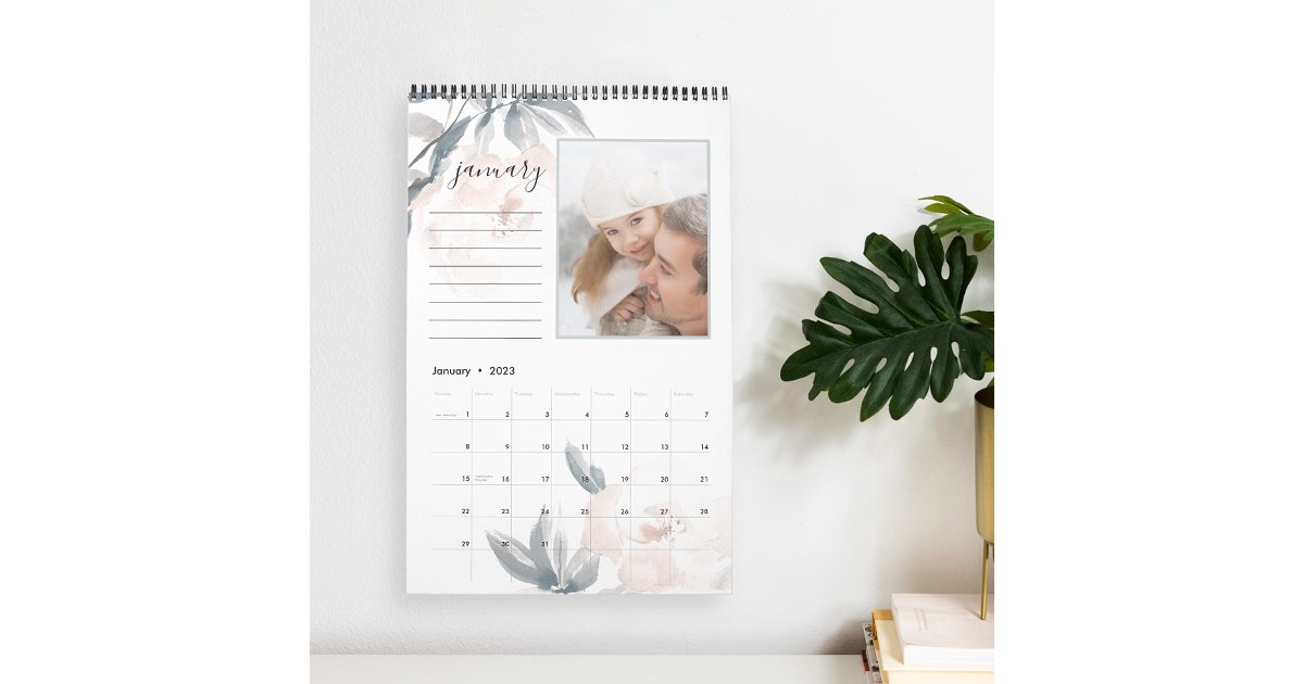 Blush Whisper | 12 Photo Calendar with Notes | Zazzle