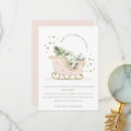 Blush Winter Sleigh Its Cold Outside Baby Shower Thank You Card | Zazzle