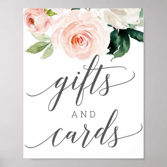 Blushing Blooms Gifts and Cards Sign | Zazzle