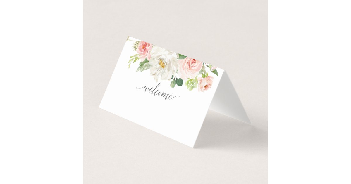 Blushing Blooms Place Cards | Zazzle