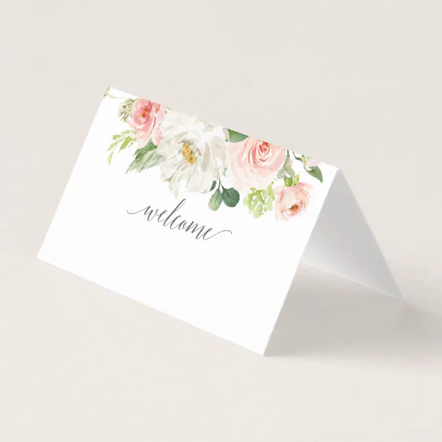 Blushing Blooms Place Cards | Zazzle