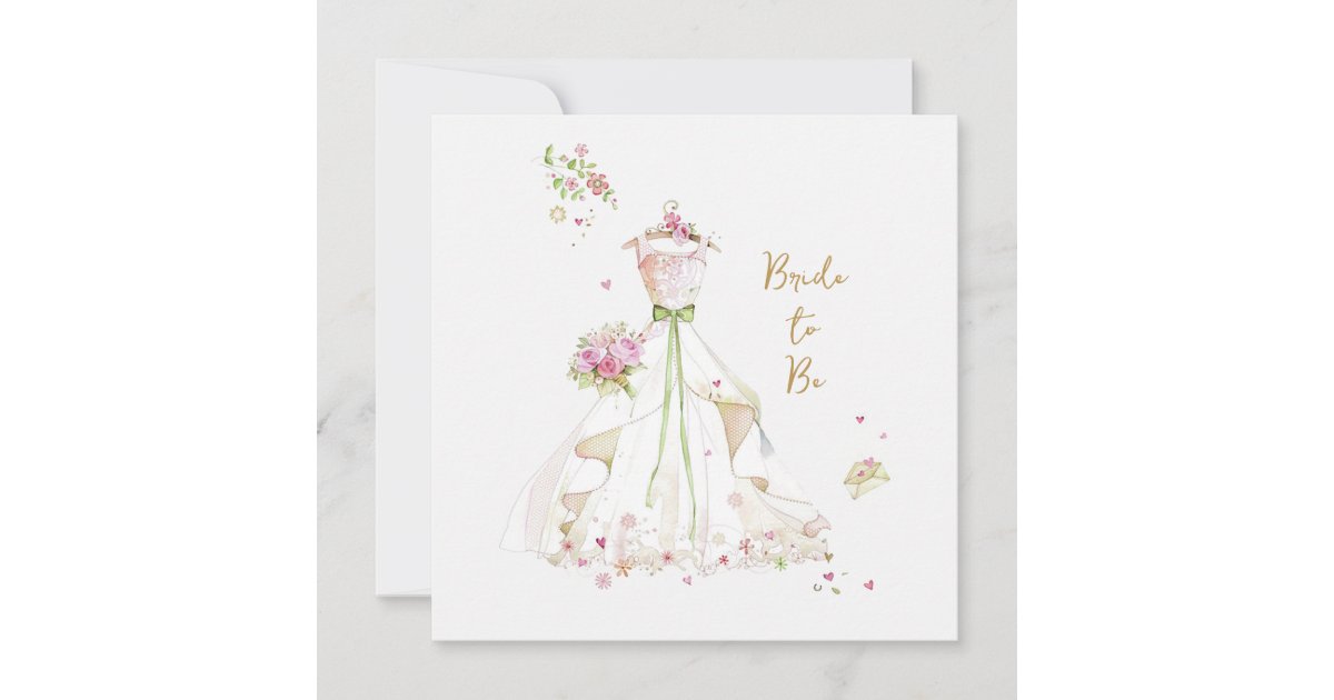 Blushing Bride in Bloom Bride to Be Card | Zazzle