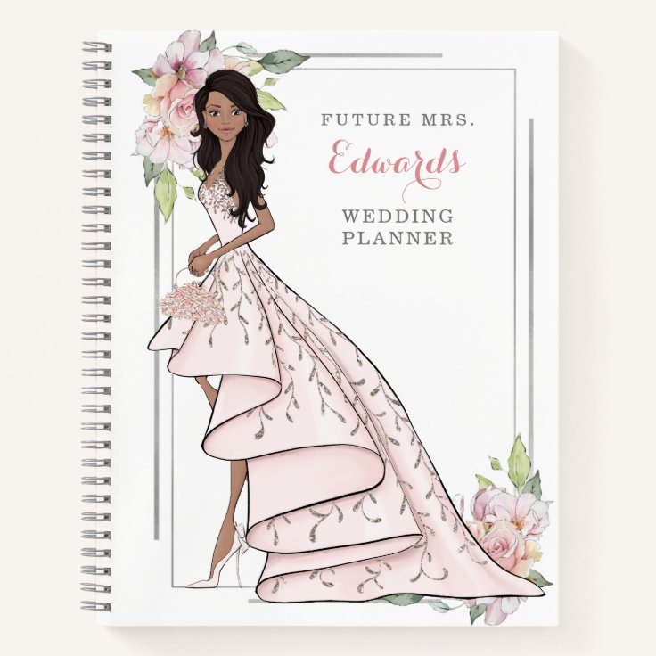 Blushing Bride in Gown Wedding Planner Notebook | Zazzle