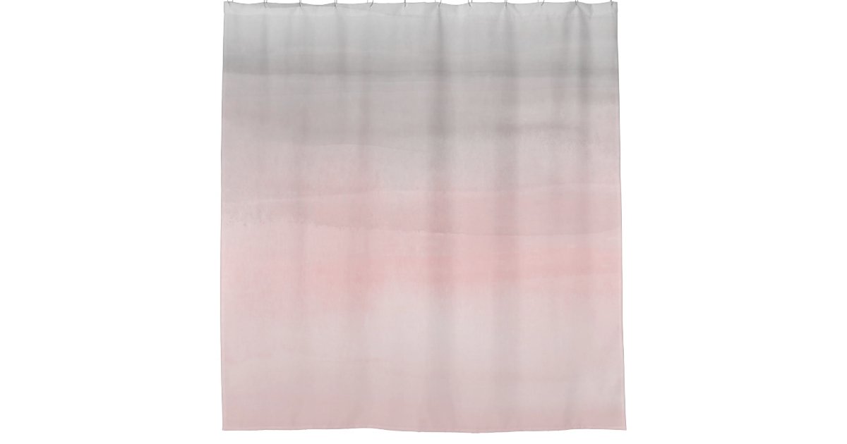 Blushing Pink & Grey Modern Watercolor Girly Glam Shower Curtain | Zazzle