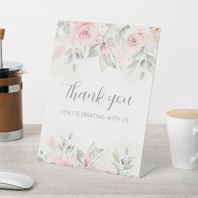 Blushing Roses Wedding Welcome To Our Wedding Ped Pedestal Sign | Zazzle