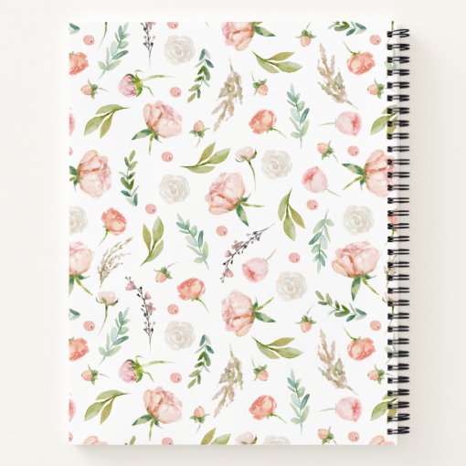 Blushing Summer Floral | Bridal Shower Recipe Notebook | Zazzle