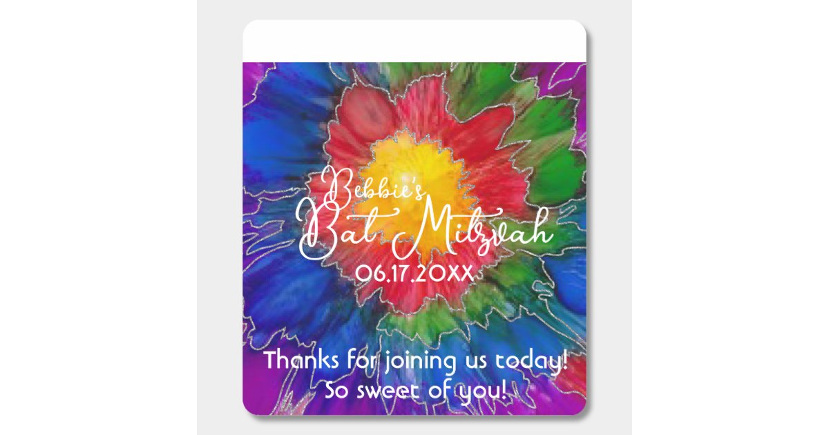 BM Bat Mitzvah Candy Roll of Mints Tie Dye | Zazzle