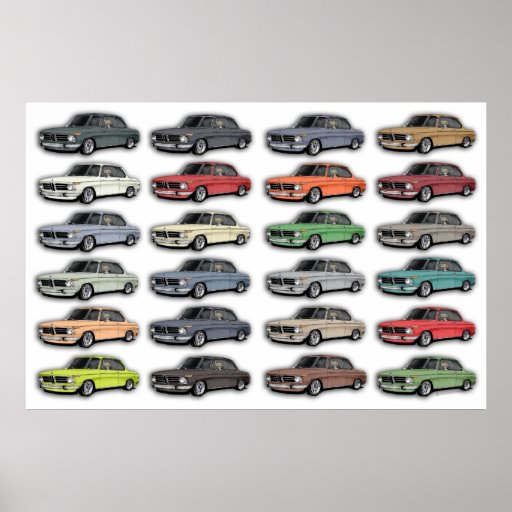 BMW 2002 Multi Car Poster | Zazzle