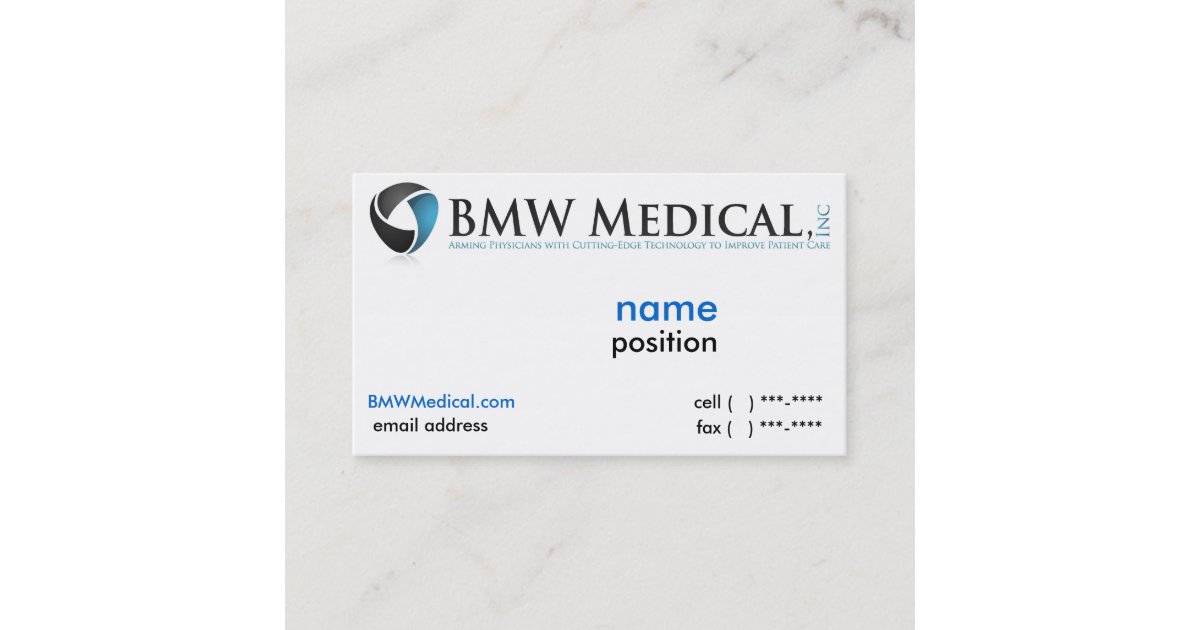 BMW Medical Card Design | Zazzle