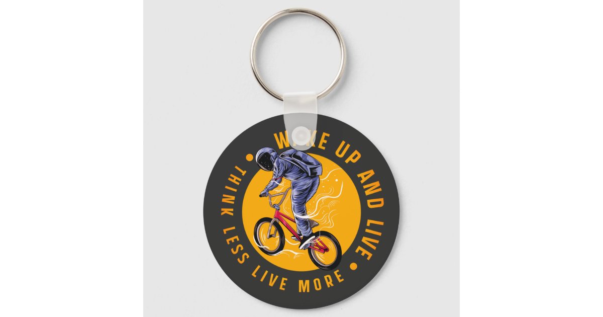 BMX Astronaut riding bike Keychain | Zazzle