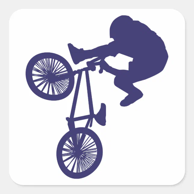 BMX Bike Rider Square Sticker | Zazzle