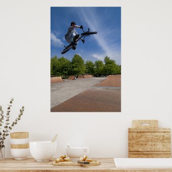 BMX Bike Stunt Table Top Poster | Zazzle