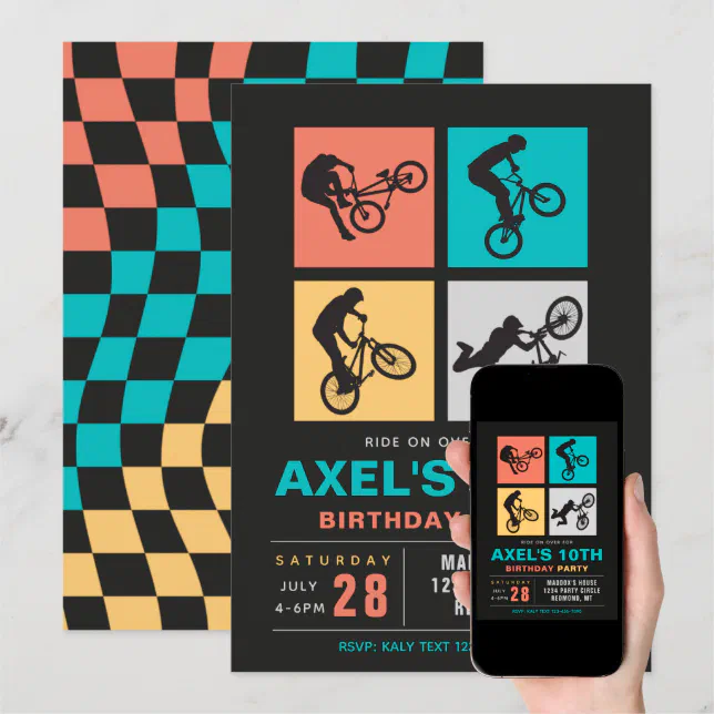 BMX Birthday Invitation | Bike Invitation | Zazzle