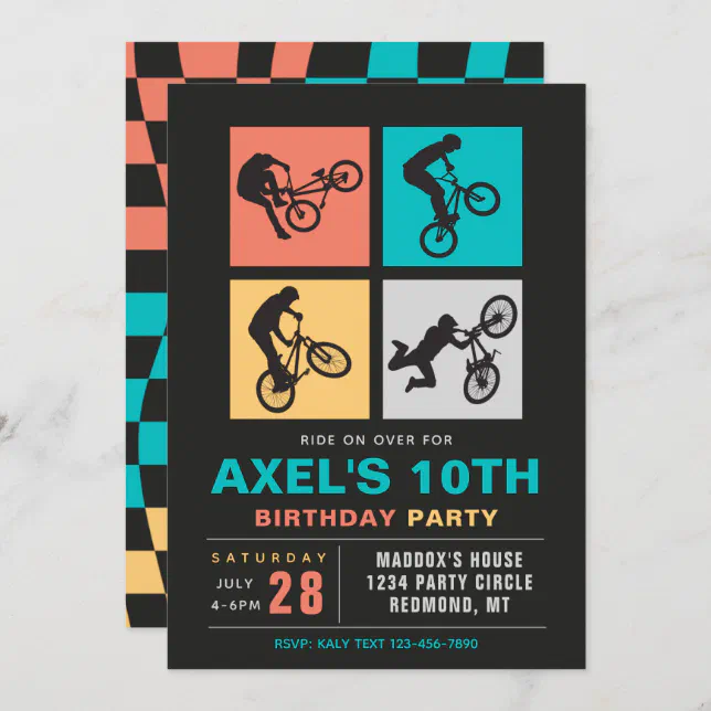 BMX Birthday Invitation | Bike Invitation | Zazzle