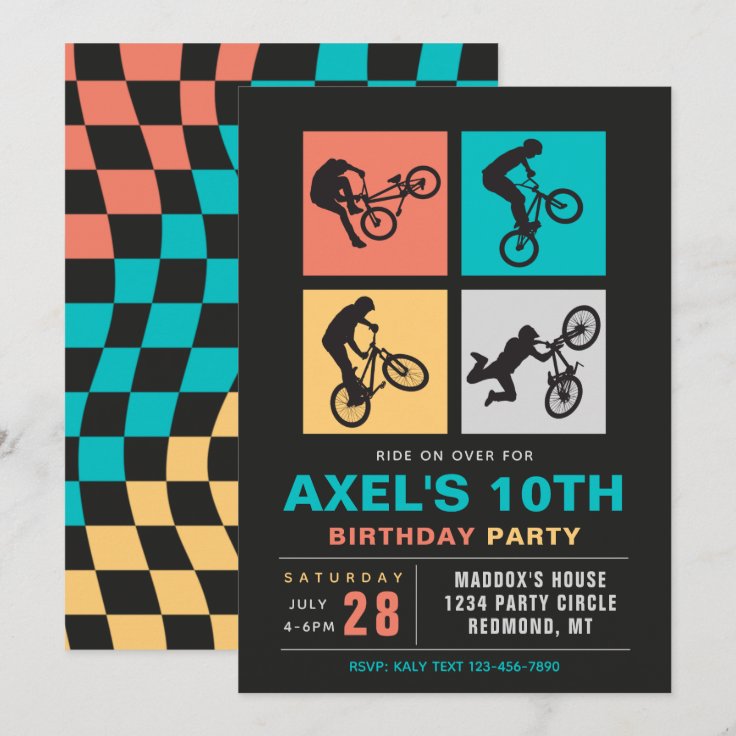 BMX Birthday Invitation | Bike Invitation | Zazzle