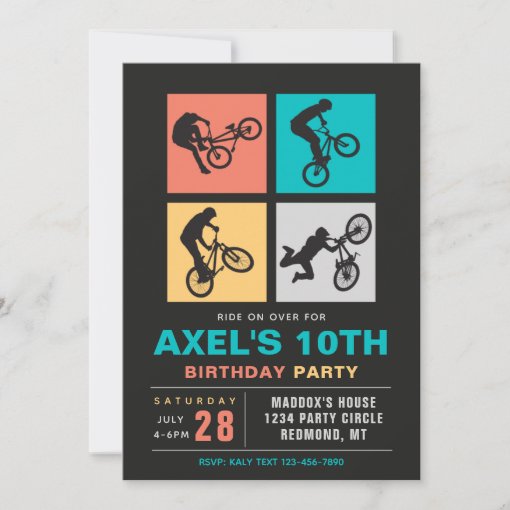 BMX Birthday Invitation | Bike Invitation | Zazzle