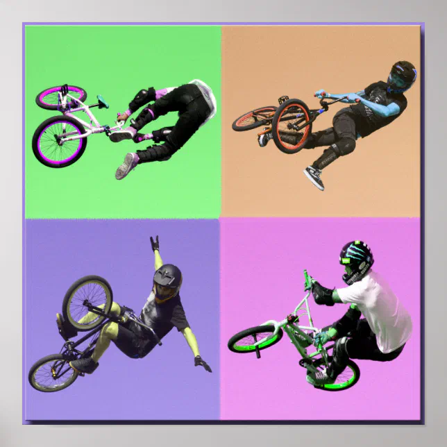 BMX Extreme Pop Art, Copyright Karen J Williams Poster | Zazzle