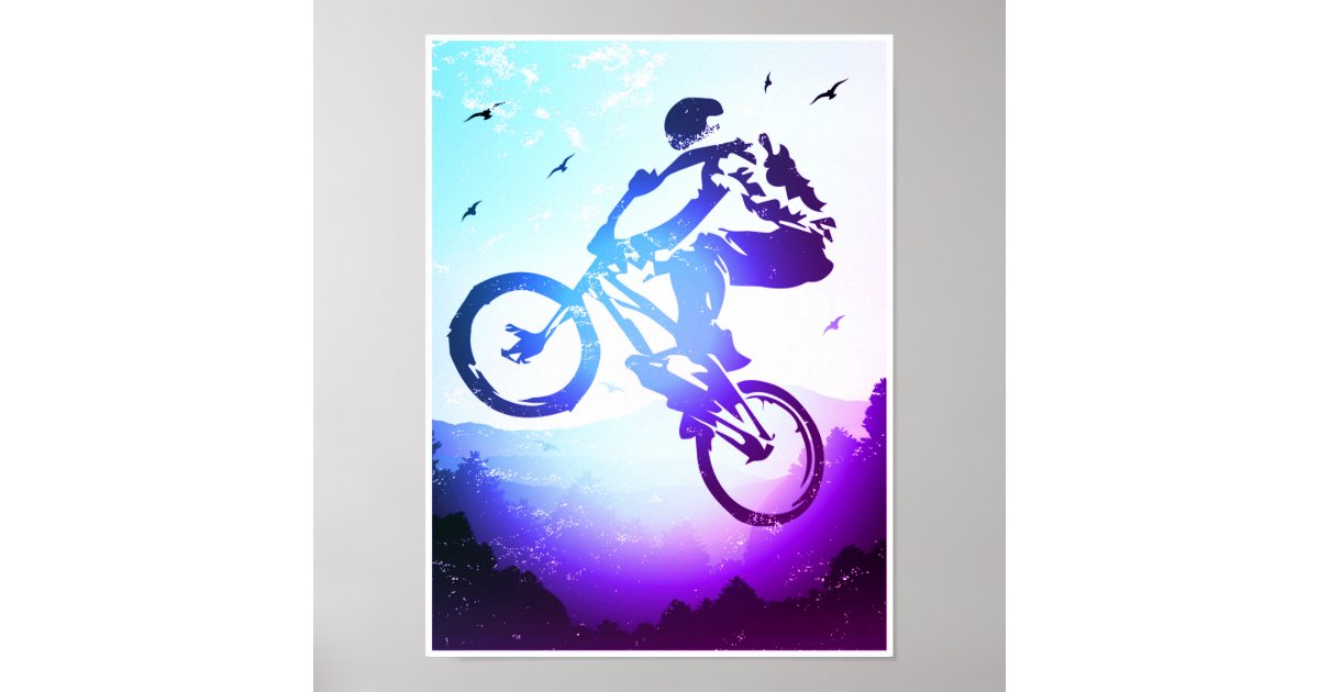 Bmx Poster - Bmx Bike - Colorful Bmx Poster Print | Zazzle