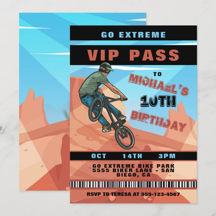 BMX Racing BIke Birthday Invitation | Zazzle