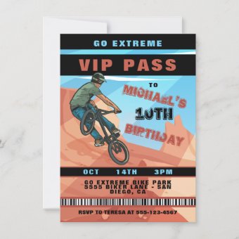 BMX Racing BIke Birthday Invitation | Zazzle