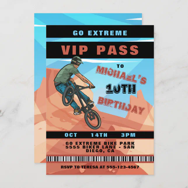 BMX Racing BIke Birthday Invitation | Zazzle
