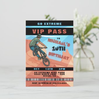 BMX Racing BIke Birthday Invitation | Zazzle