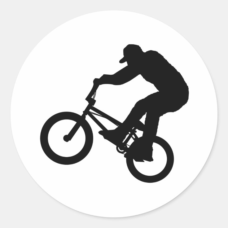 BMX Rider Classic Round Sticker | Zazzle