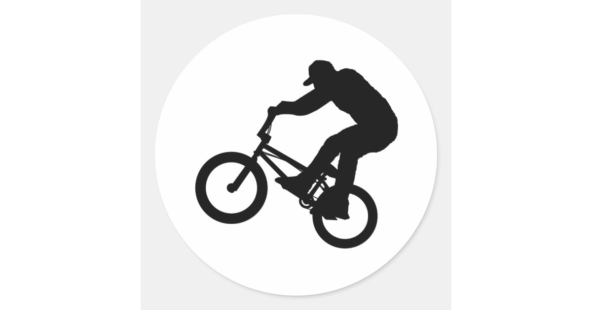 BMX Rider Classic Round Sticker | Zazzle
