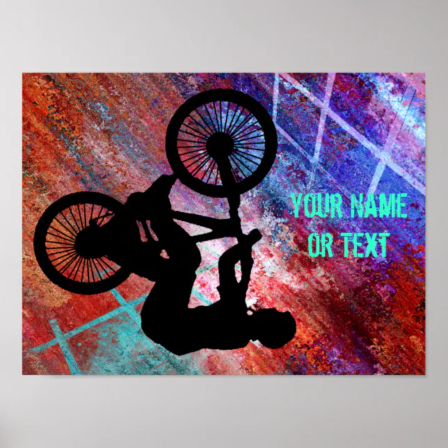 BMX Rusty Grunge Customize Poster | Zazzle