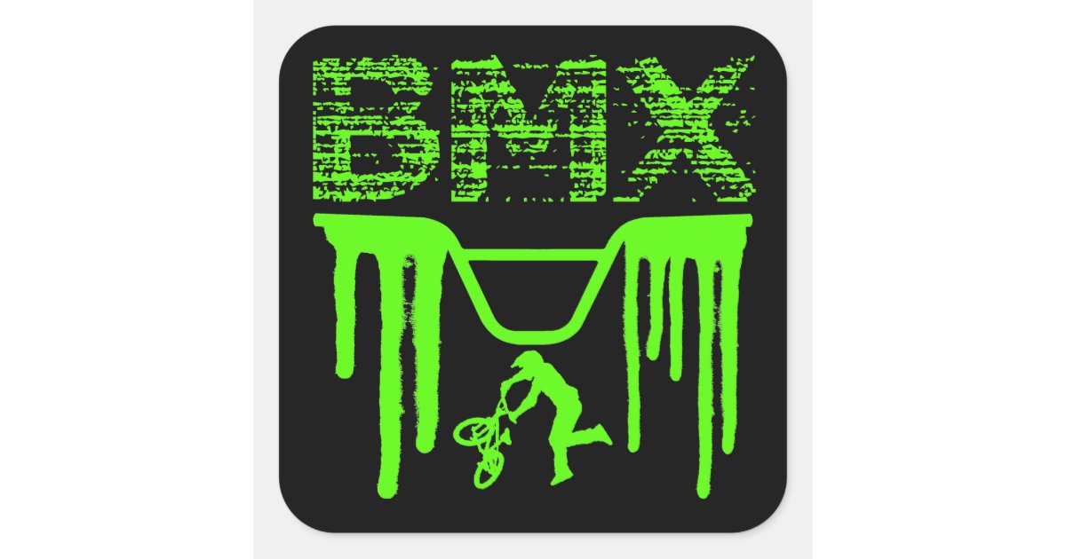 BMX SQUARE STICKER | Zazzle