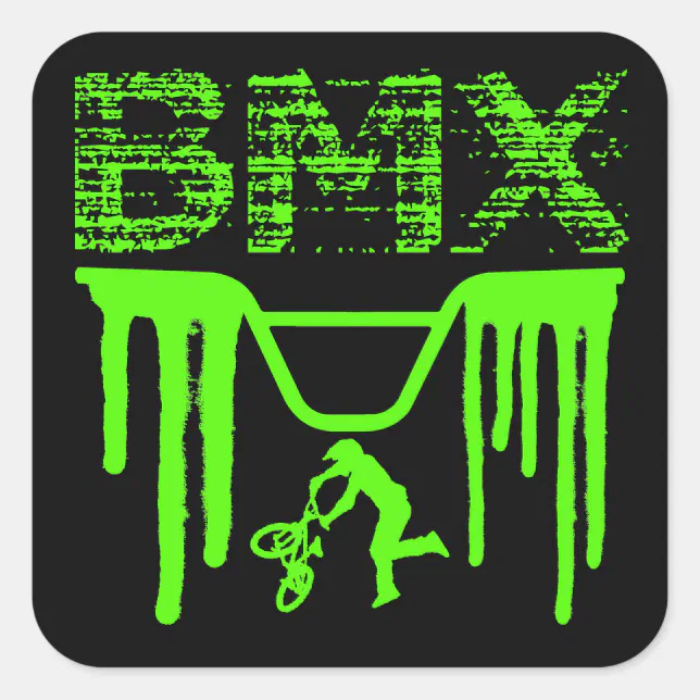 BMX SQUARE STICKER | Zazzle