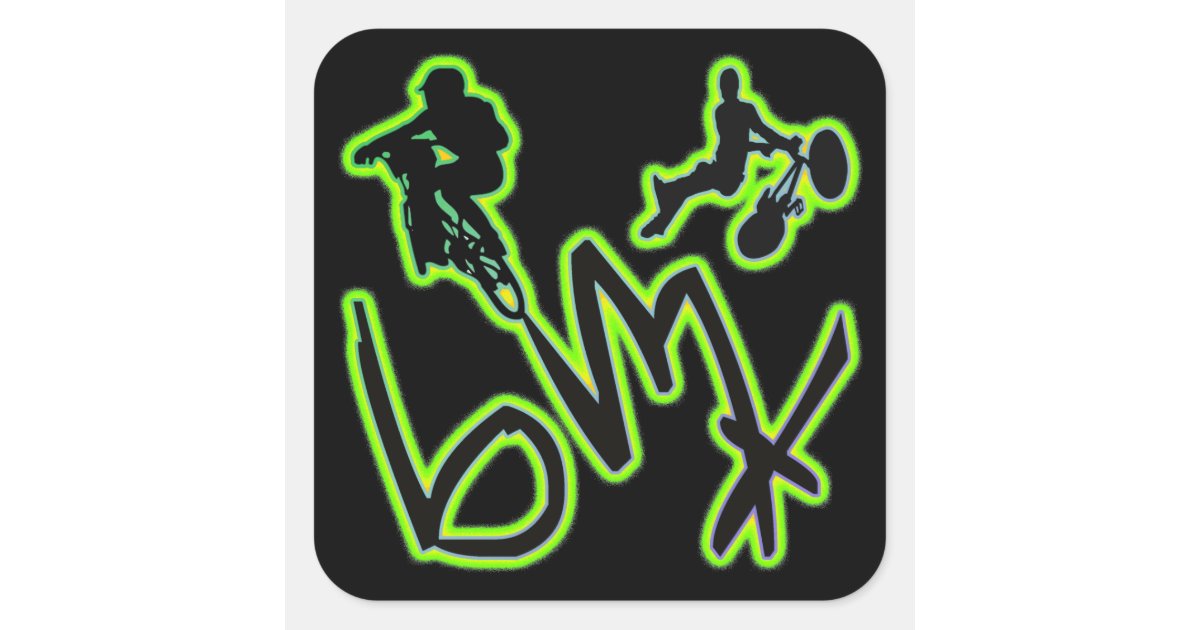 BMX SQUARE STICKER | Zazzle