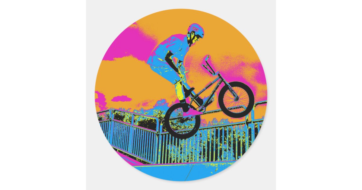 BMX Trickster - BMX Trick Bike Classic Round Sticker | Zazzle