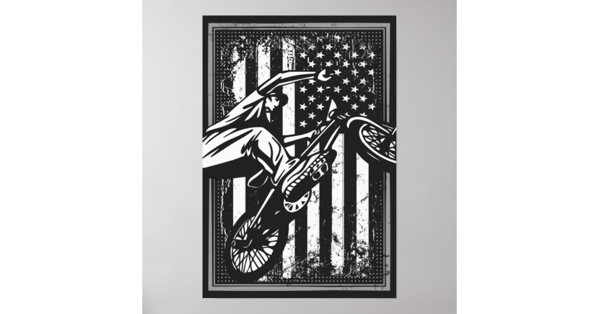 Bmx Usa - American Flag - Bmx Poster | Zazzle