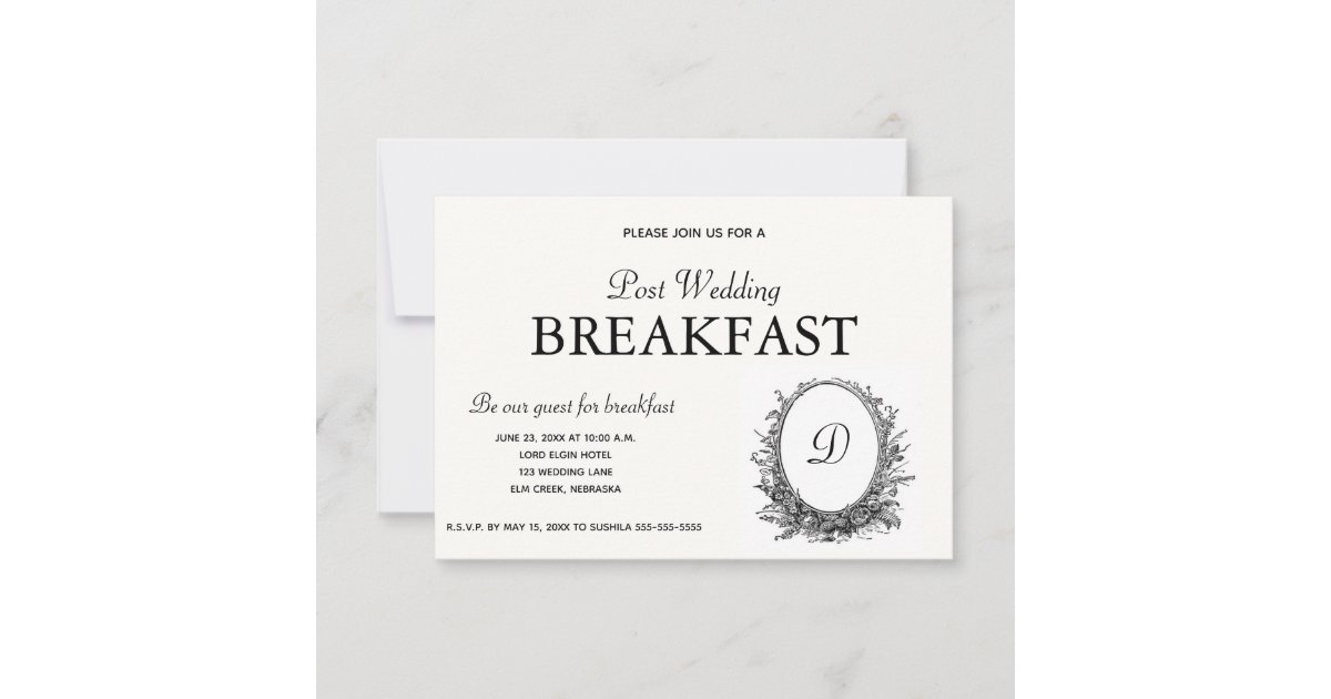 BNW Floral Wreath Breakfast invitation | Zazzle.com