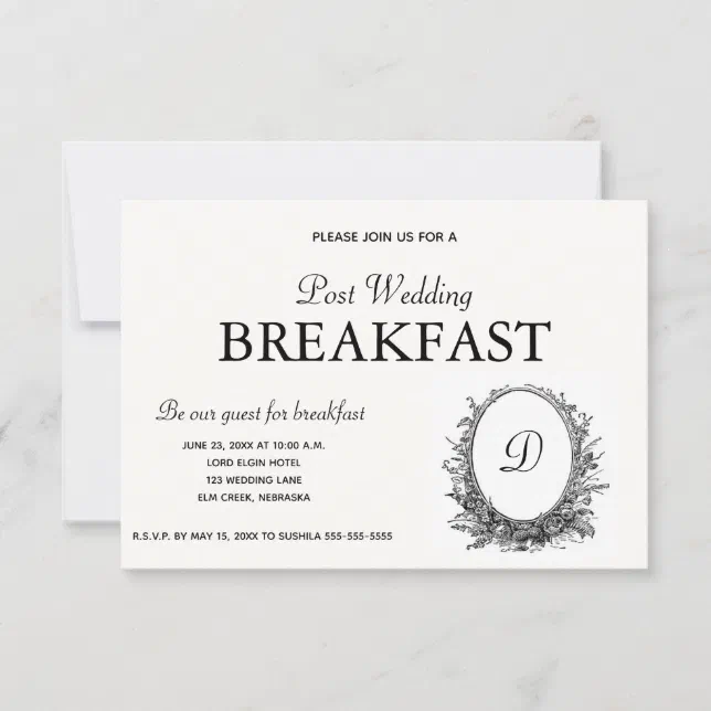 BNW Floral Wreath Breakfast invitation | Zazzle