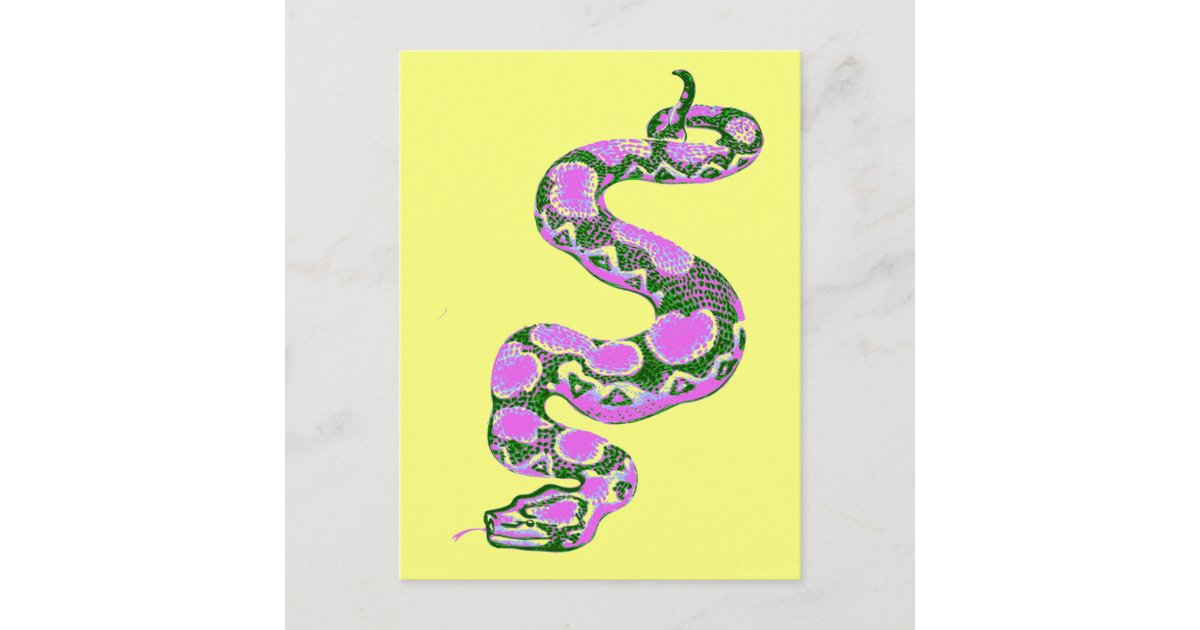Boa Constrictor Pop Art Postcard | Zazzle