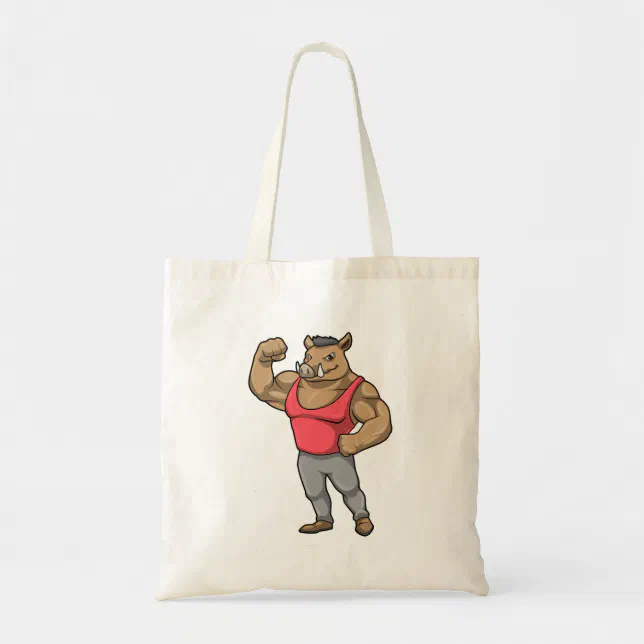 Boar Bodybuilder Bodybuilding Muscles Tote Bag | Zazzle