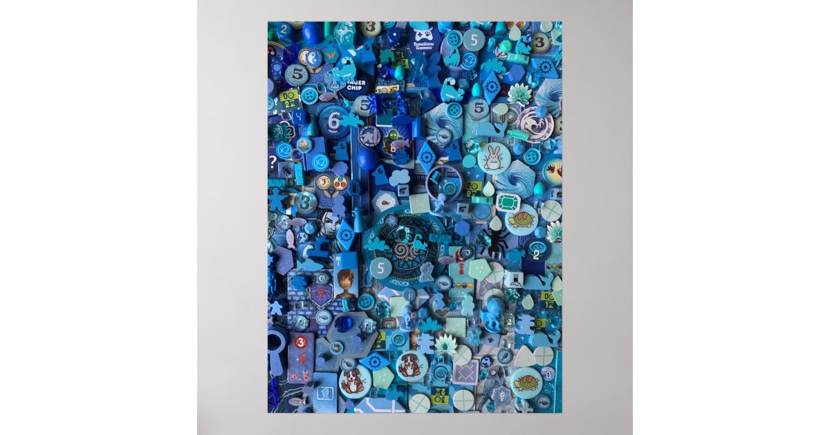 Board Game Components Collage Poster | Zazzle