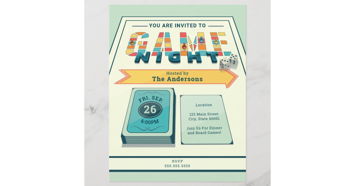 Board Game Night Flyer | Zazzle