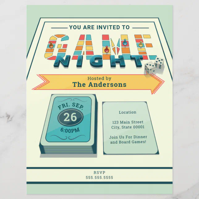 Board Game Night Flyer | Zazzle