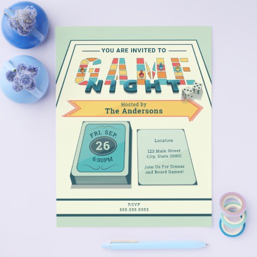 Board Game Night Flyer | Zazzle