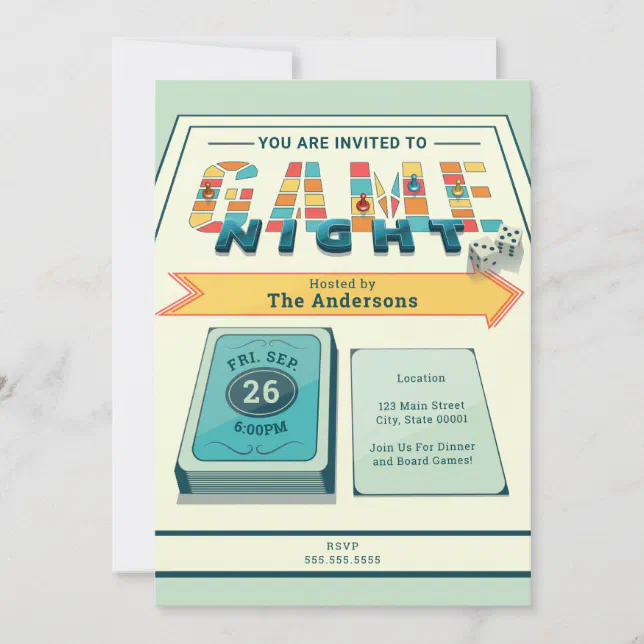 Board Game Night Invitation | Zazzle