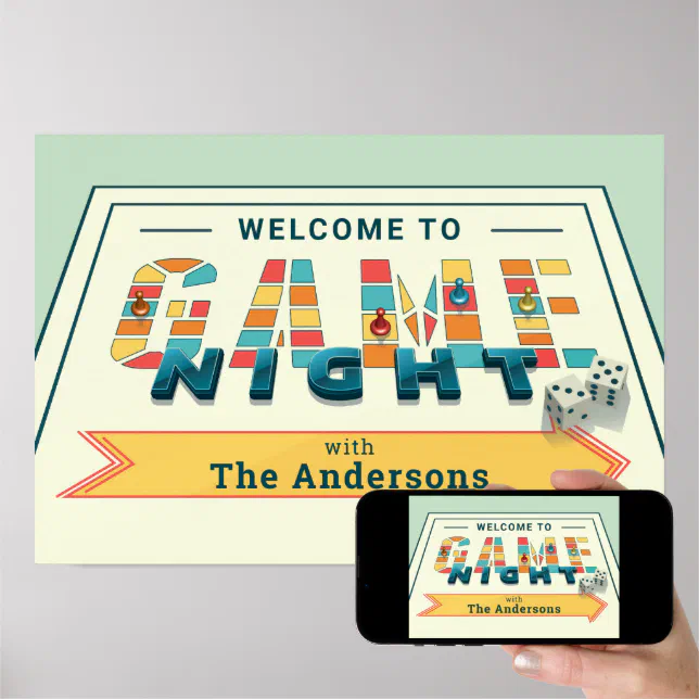 Board Game Night Sign Poster | Zazzle