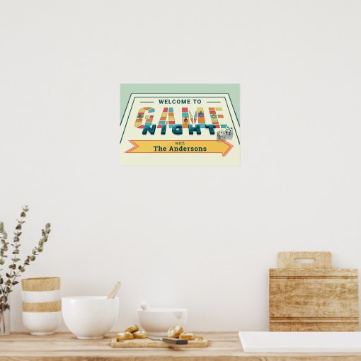 Board Game Night Sign Poster | Zazzle