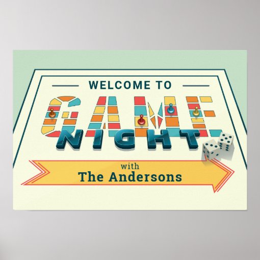 Board Game Night Sign Poster | Zazzle